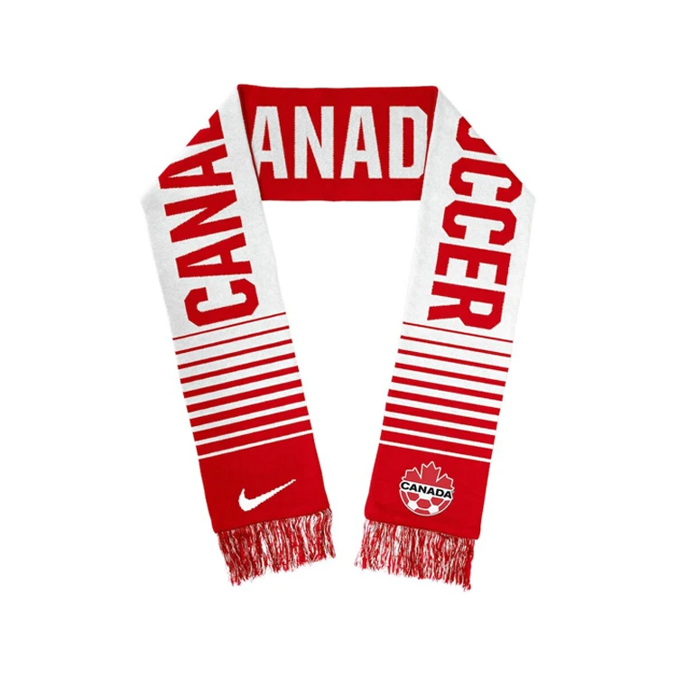 Custom Logo Souvenir Tassel Knitting Sports Team Scarves Fan Knitted ...