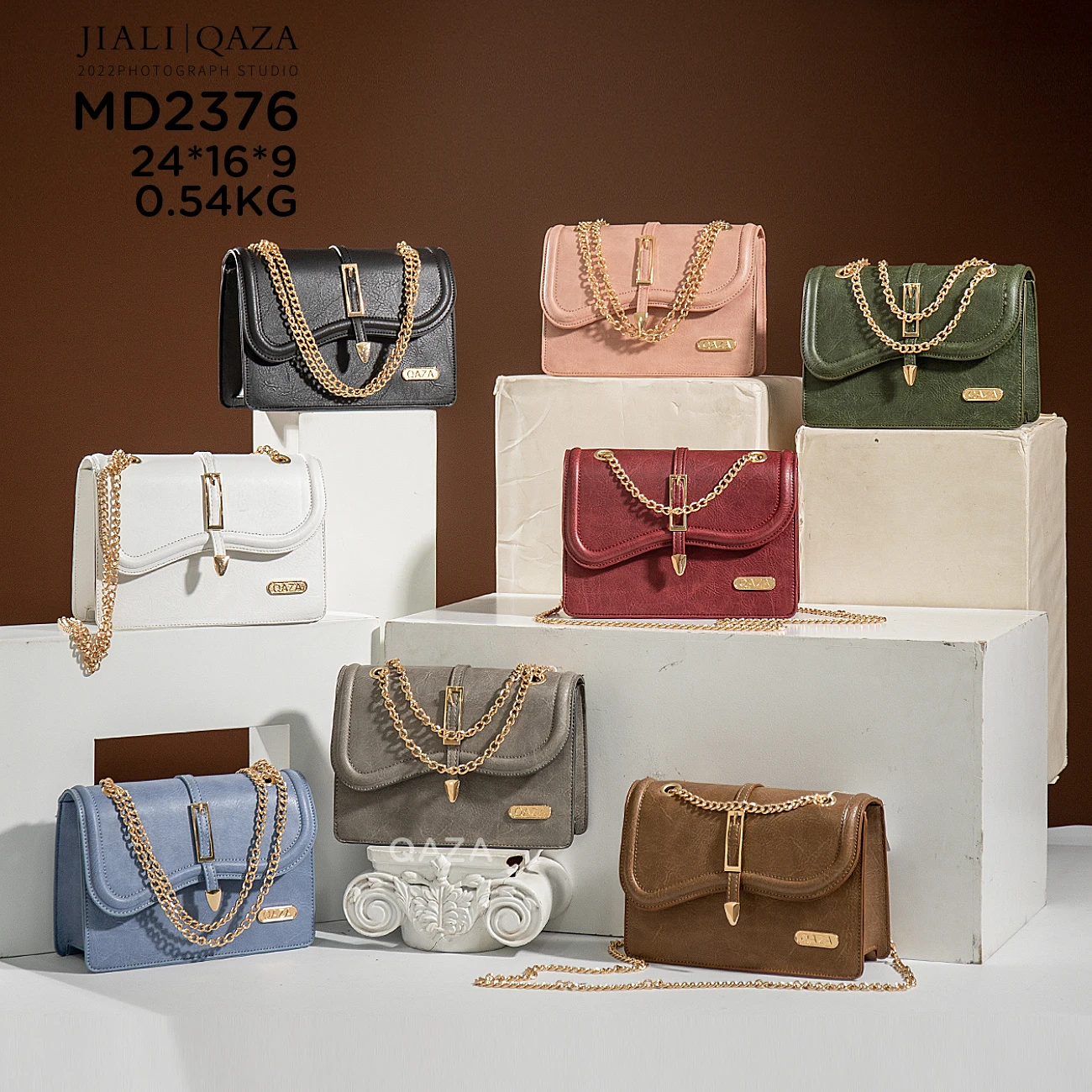 Jiali Qaza Customize Metal Logo Pu Leather Women Quality Private Label ...