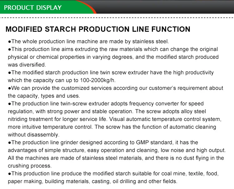 Modified Starch Making Machine Equipment Corn Starch Making Machine ...