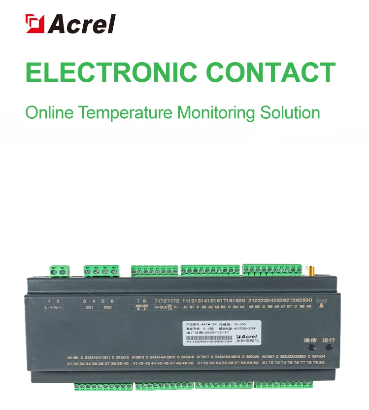 Acrel Artm-24 Smart Temperature Controller Pt100/pt1000/ntc Maximum 24 Channels Temp Measure ...