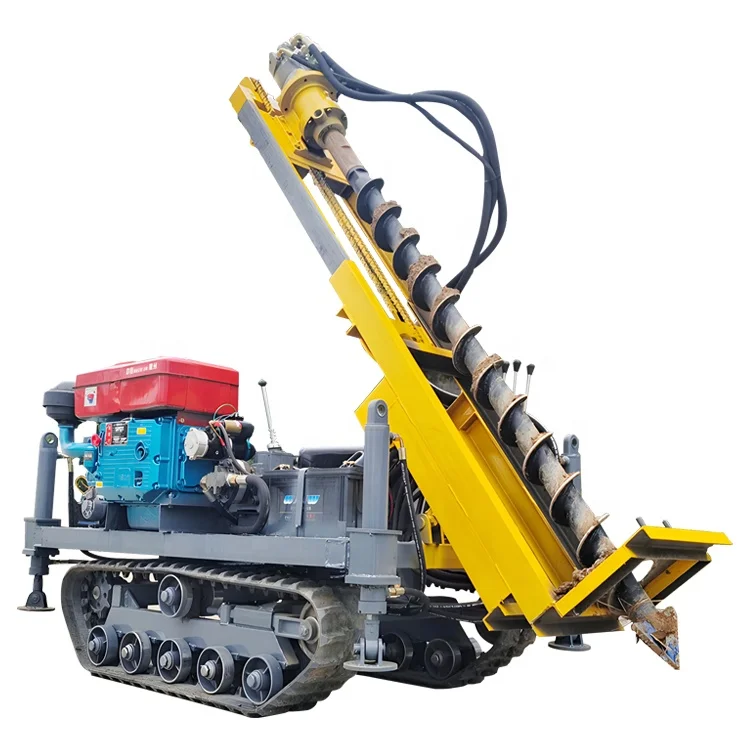 Portable spiral mini solar pile driver for small hydraulic tracked down ...