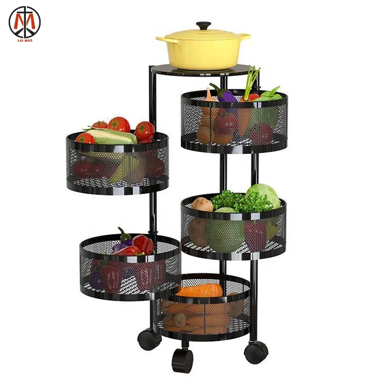 Factory whole sale Rotating Shelf 360 Degree Baskets Storage Rack Floor ...