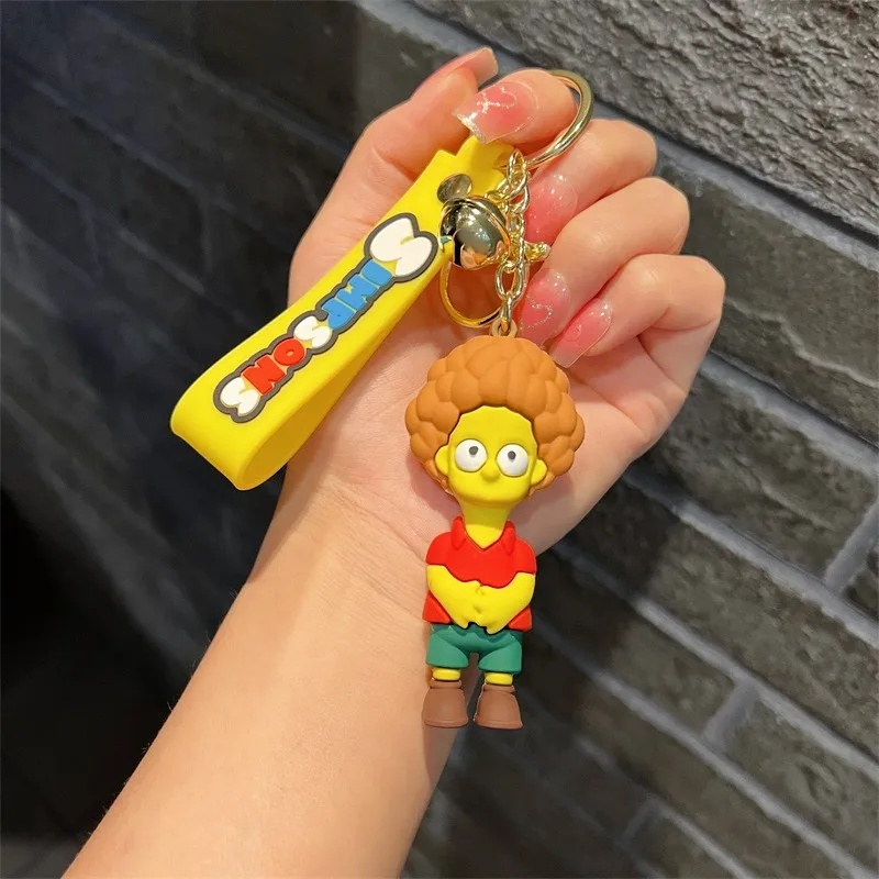 New Design Cute Simpsons Family Story Keychain Pendant Cool Car Key ...