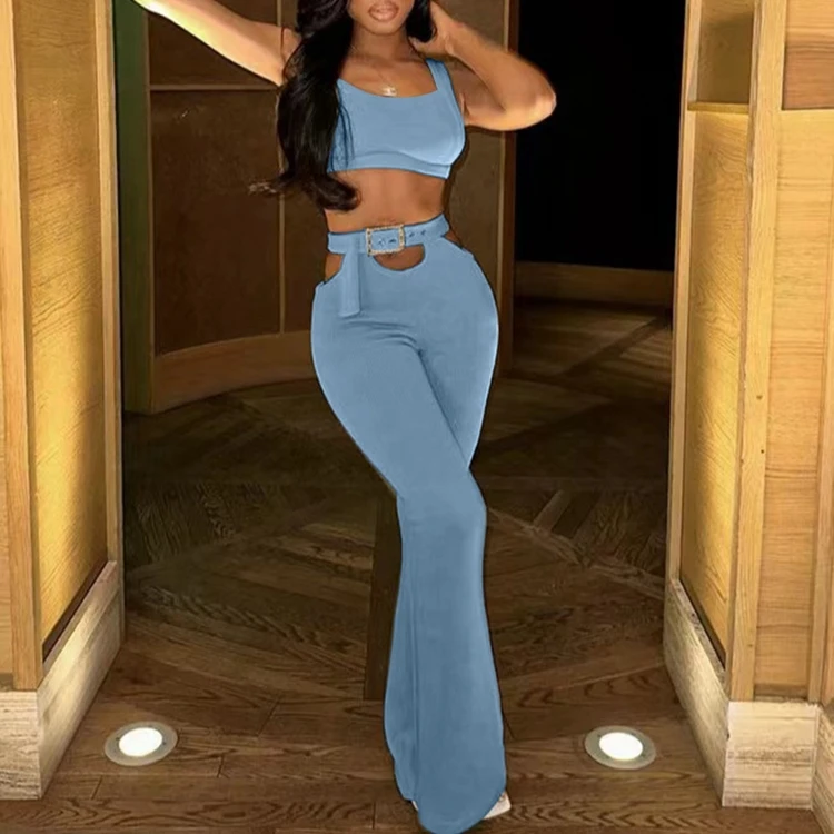 Spring Summer Streetwear Outfits Crop Tops and Skinny High Waist Pants ...