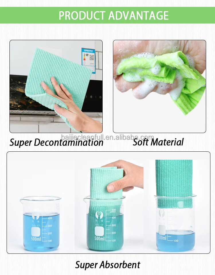 Multi-Purpose Kitchen Swedish Cellulose Sponge Dish Cloths Cellulose ...