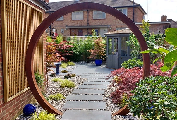 Unique Corten Steel Moon Gate - Modern Art Garden Decorative Metal Gate ...