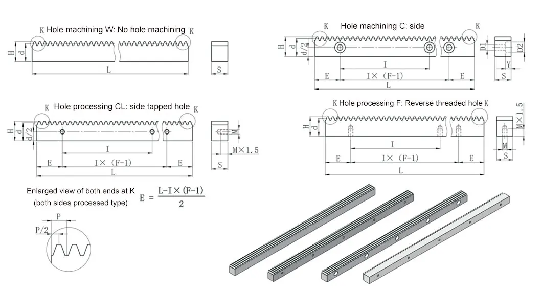 Konlida Industrial Engraving Spur Helical M1 M1.5 M2 M2.5 M3 M4 M5 M6 ...