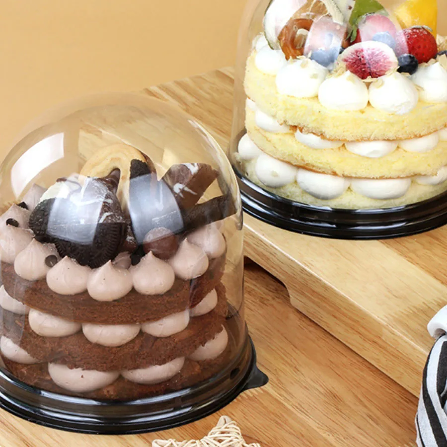 Single Domes Plastic Clear Pastry Box Transparent Pet Cupcake Container ...