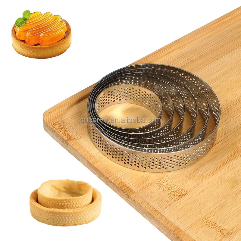 1pcs 304 Stainless Steel Round Punched Mousse Ring Mold With Holes ...