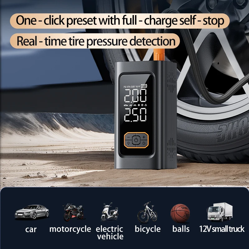 150 PSI Portable Handheld Car Tyre Inflator Smart Wireless USB ...