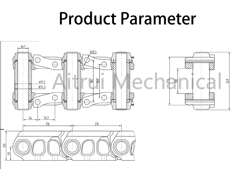 3P0629 Dozer Shoe Assy for D7G D6C Bulldozer Pitch D7 Link Excavator ...
