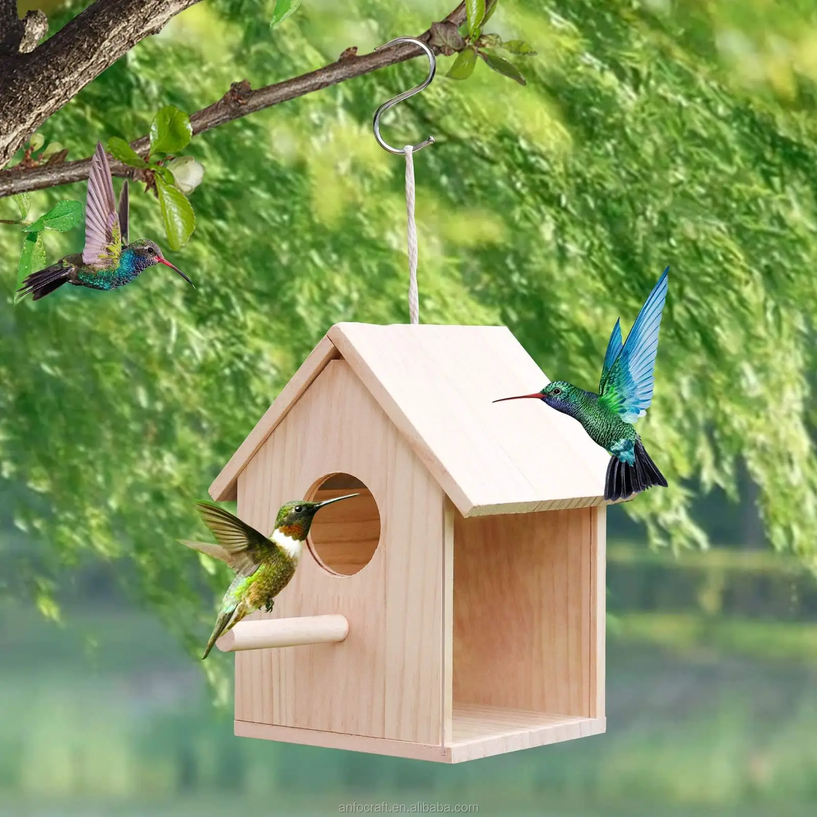 Large Bird House for Outside, Outdoor Wooden Birdhouse With Transparent ...