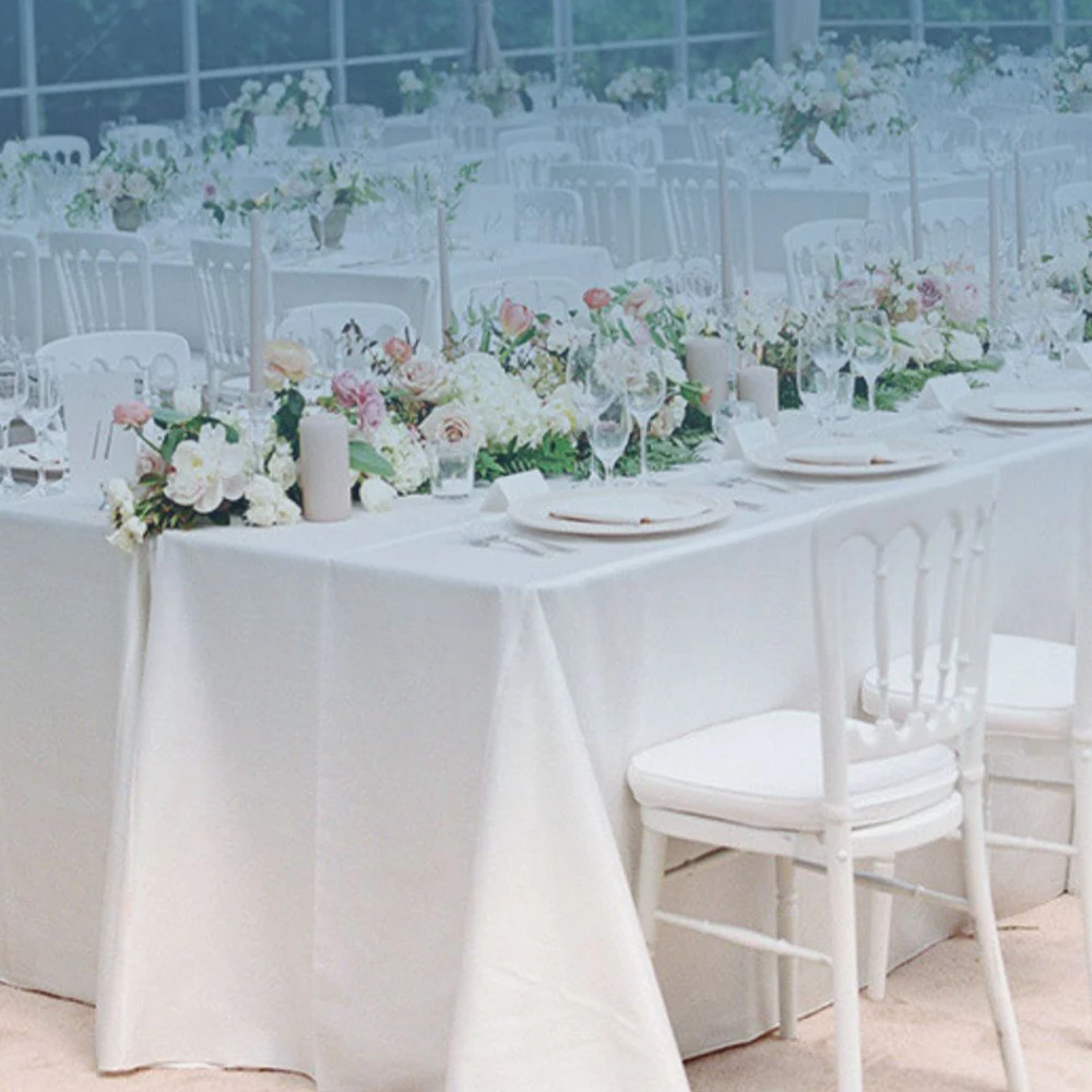 Wholesale White Wedding Table Cloths White Wedding Polyester Table ...