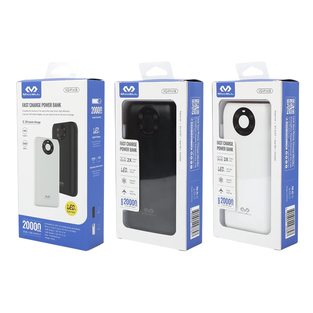 MICCELL Power Bank 10000mah - Fast Charging Portable Battery