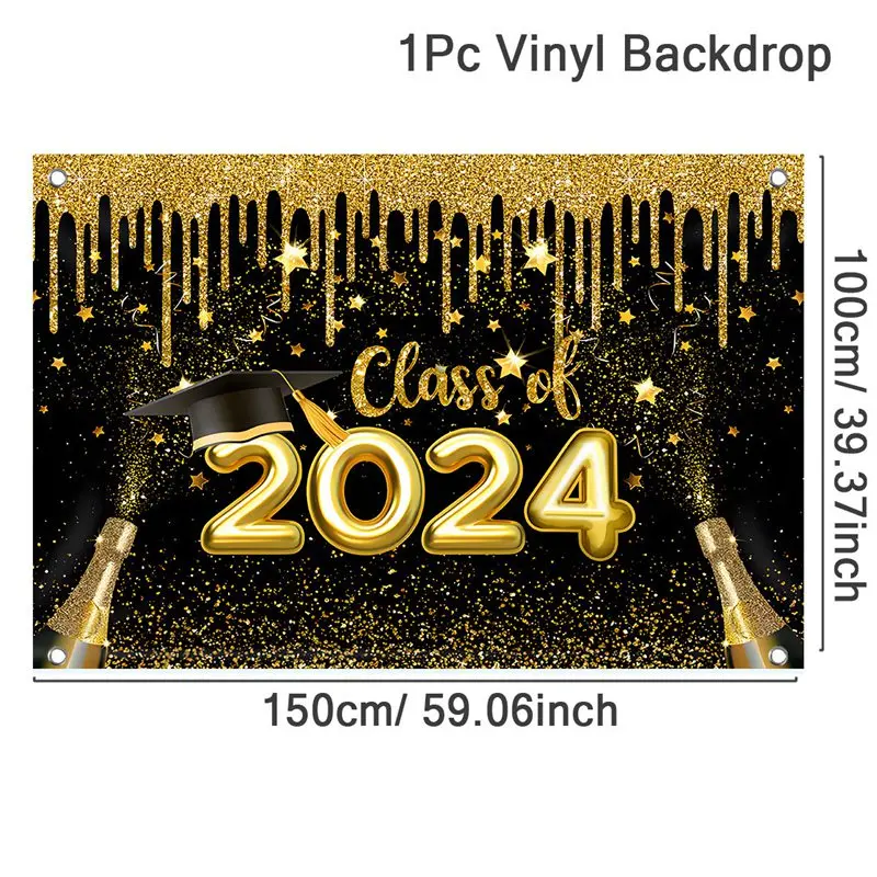 Custom Graduation Backdrop Vinyl Grad 2024 Background For College High ...