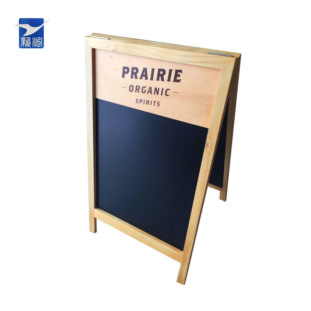 Wooden Free Standing Blackboard A-Frame Sandwich Sign Dual Double Sided ...