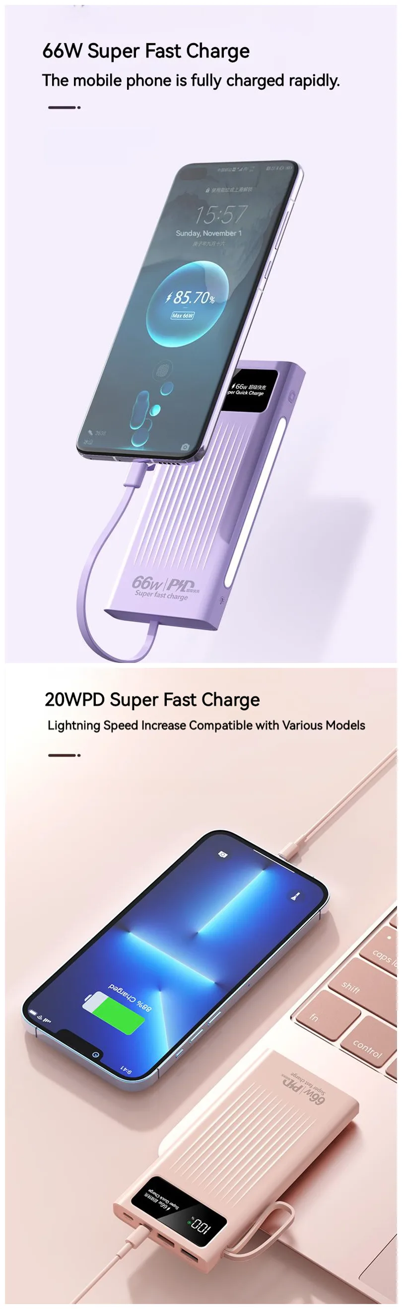 PD66W Powerbank - High Capacity, Fast Charging Solution