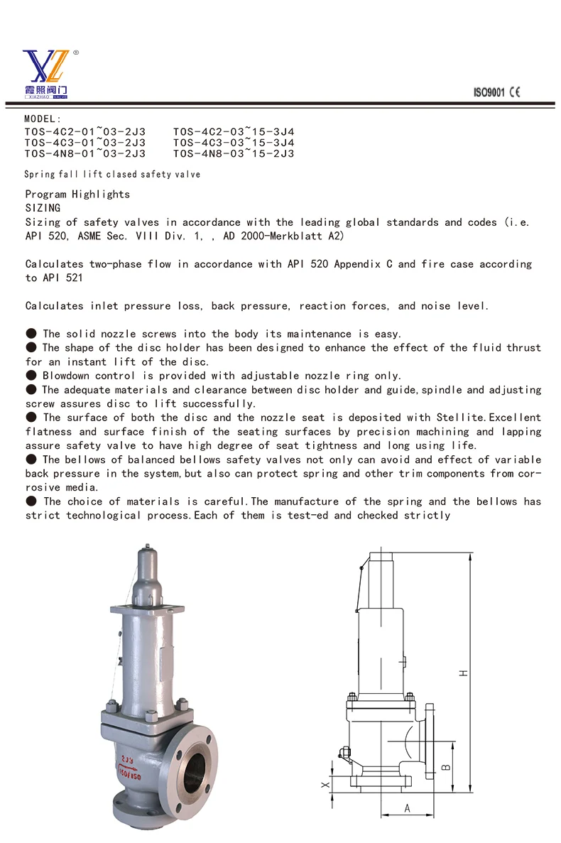 600lb 3j4 Universal Balanced Bellows Safety Valve Full Opening Lifting ...