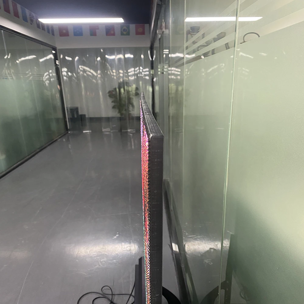 Led Holographic Invisible Transparent Screen Install on Glass Player 3d ...