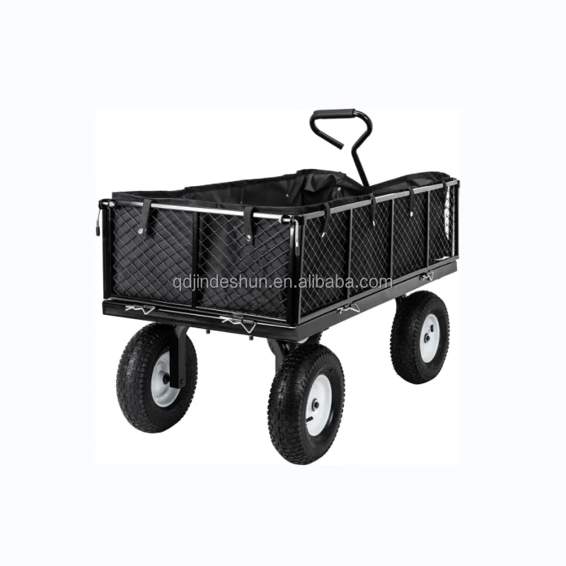 4 Wheels Heavy Duty Garden Utility Cart - Durable & Versatile