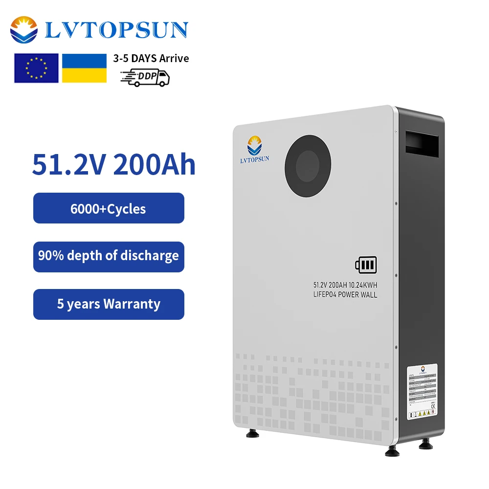 LVTOPSUN 51.2V 200Ah LiFePO4 Lithium Ion Battery for Home Energy ...