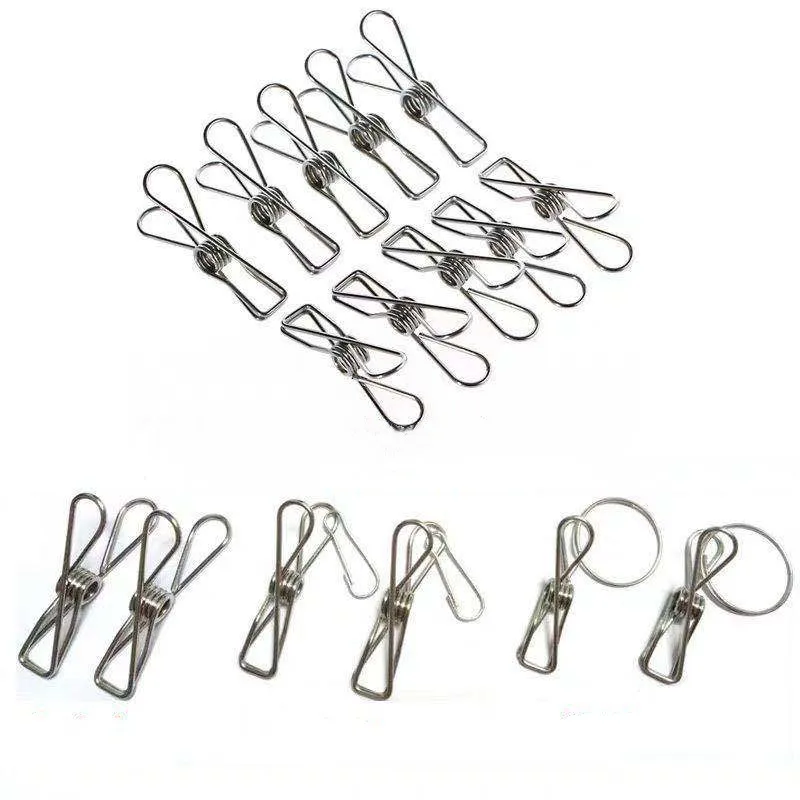 Durable Multi-purpose Metal Silver Clothespins Laundry Chip Clips ...