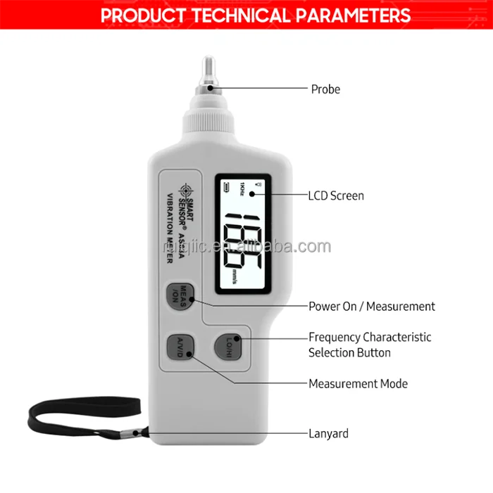 As63a Digital Vibration Meter With Lcd Screen Vibration Analyzer Tester ...