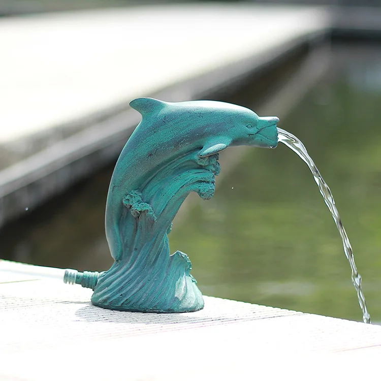 Outdoor Fish Fountain Spitter Garden Statue - Ideal Pond Decoration ...