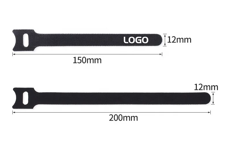 12x150mm Cable Binders Self Gripping Hook and Loop Strap Thin Hook ...