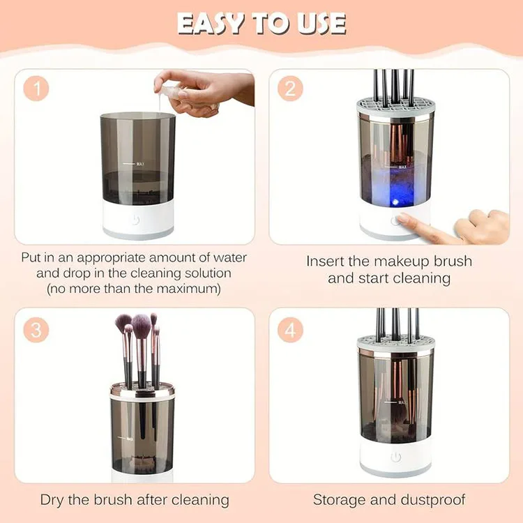 Portable Usb Electric Makeup Brush Cleaner Automatic Spinner Makeup ...