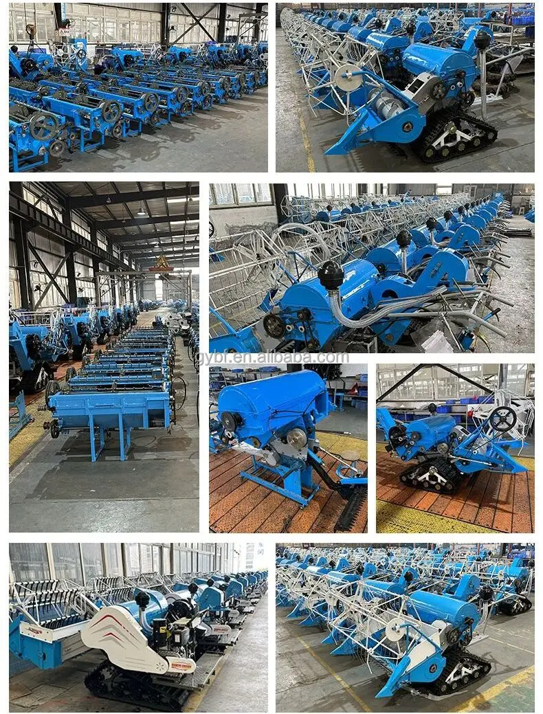 Small Plot Track Type Combine Harvester Wheat Rice Manual Grain ...