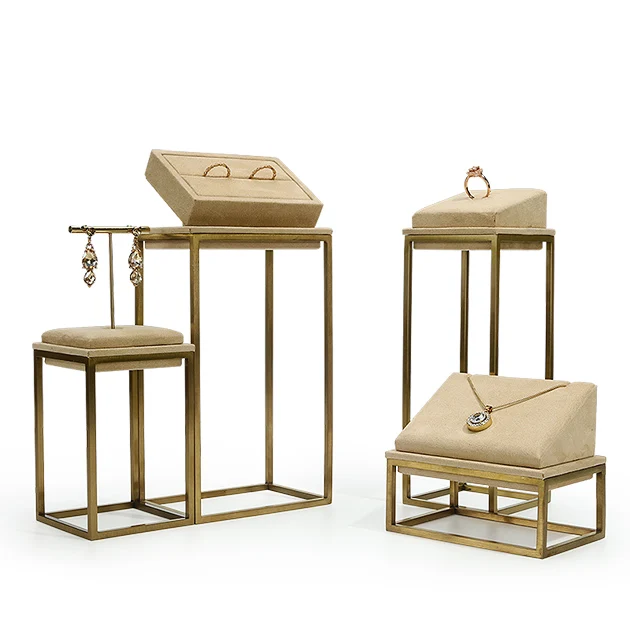 Vanlocy Oem Beige Stylish Velvet Watch Organizer Detachable Necklace ...