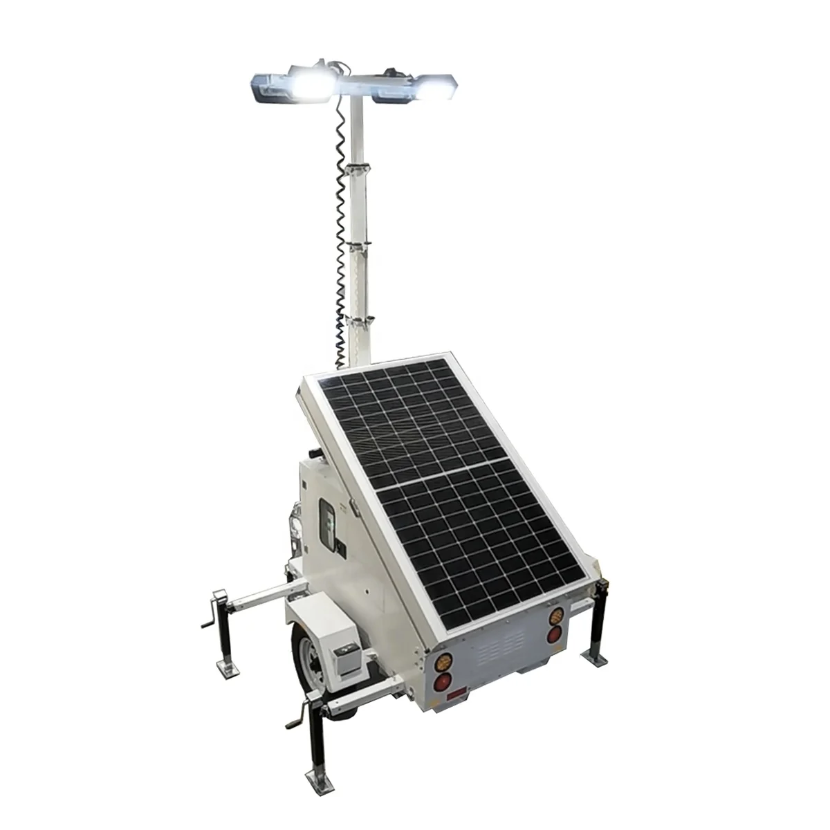 Construction Lighting Tower Mobile Solar Light Tower For Night Work ...
