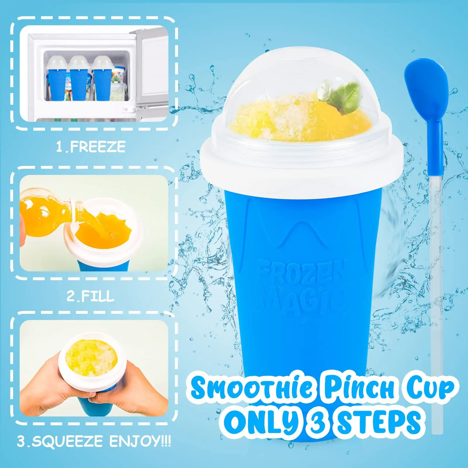 New Arrivals Magic Silicon Diy Slushy Slushie Quick Frozen Pinch Cup ...