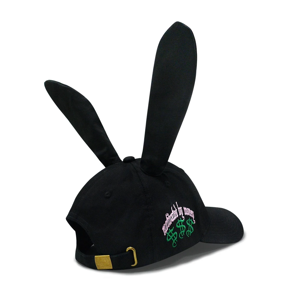 Fashion 3d Embroidered Long Eared Rabbit Baseball Caps 100% Cotton ...