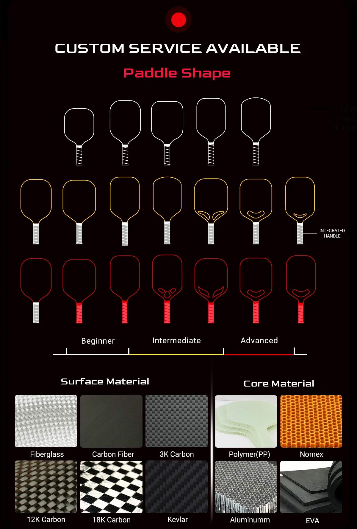 REANOX Carbon Fibre Pickleball Paddle - Lightweight & Durable