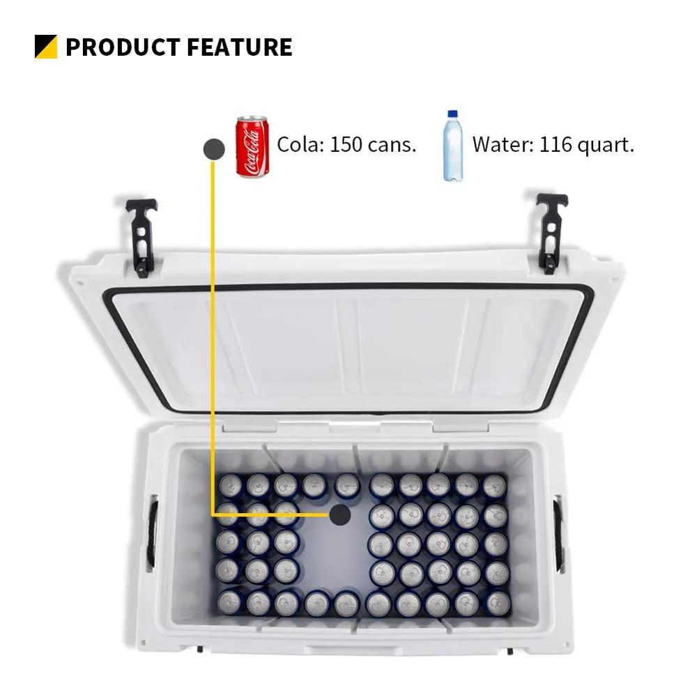 110L Heavy Duty Rotomolding Ice Cooler Box for Car & Camping