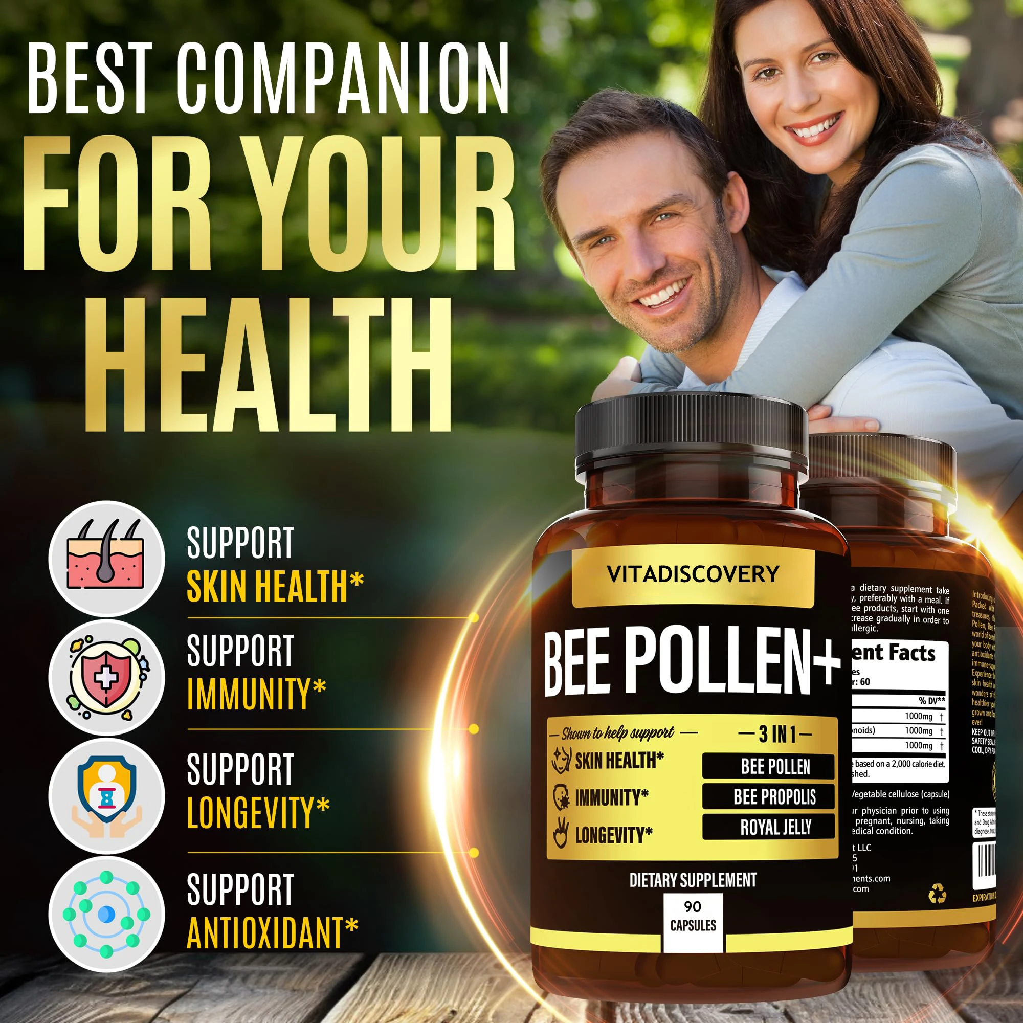 Bee Pollen Supplement Bee Well With Royal Jelly Propolis Bee Pollen ...