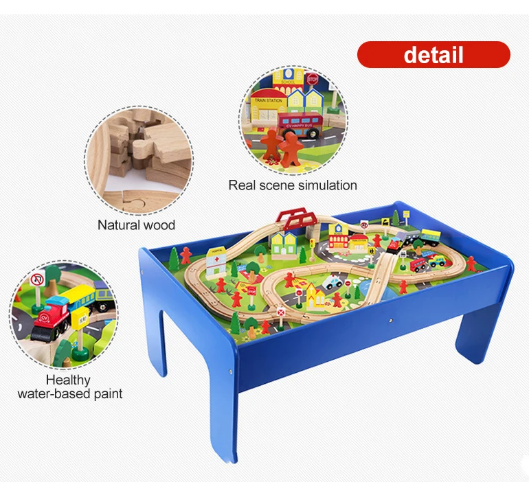 Chengji Popular Preschool Wooden Train Track on Table Diy Build Toy ...