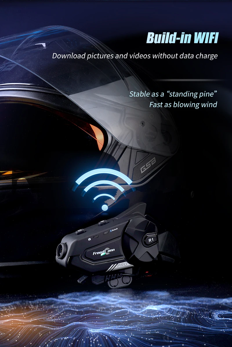 Freedconn R1-PRO Motorcycle Helmet Headset Intercom