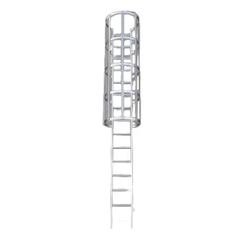 Industrial Outdoor Vertical Cage Ladders Aluminum Material Safety Cat ...