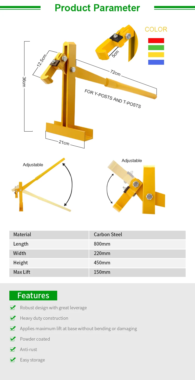 Fence Post Puller - Efficient Steel Pole Lifter Tool