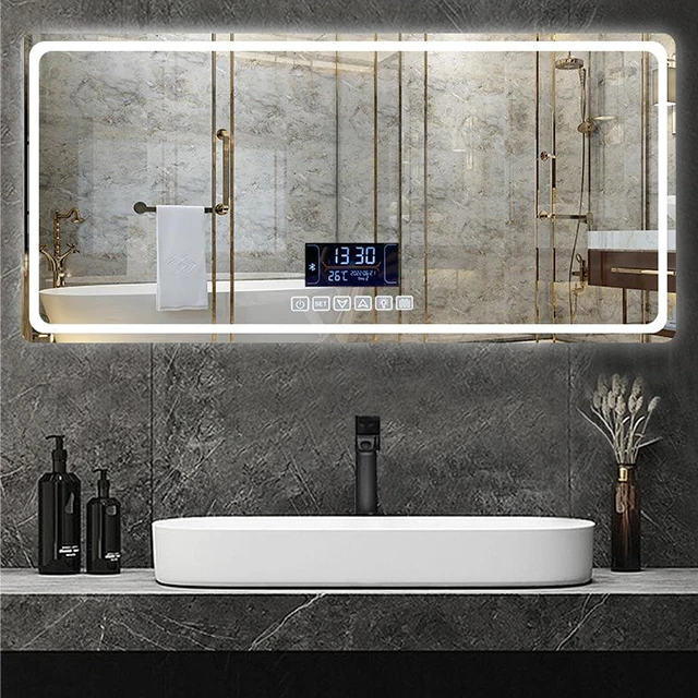 Modern Simple Rectangular Smart Mirror With Touch Screen Frosted Edge ...