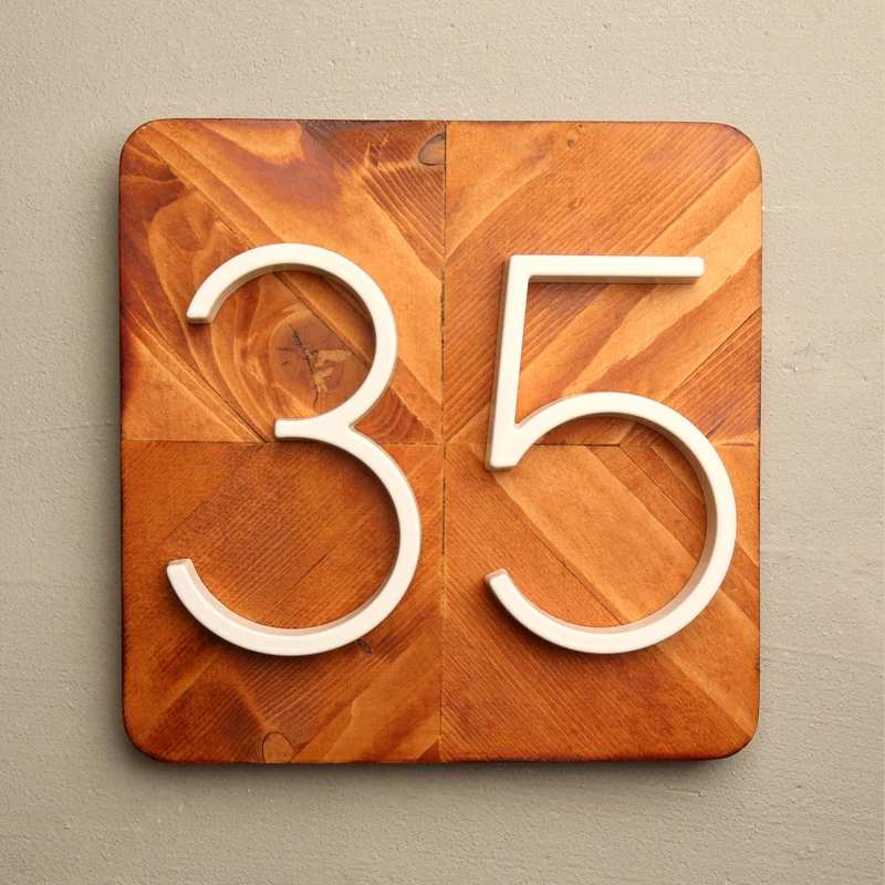 125mm Outdoor Sign White Floating Modern House Number