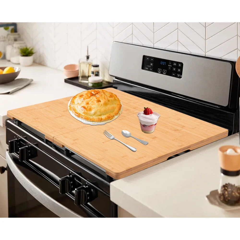 Foldable Bamboo Noodle Board Stove Cover Wood Stove Top Cover with ...