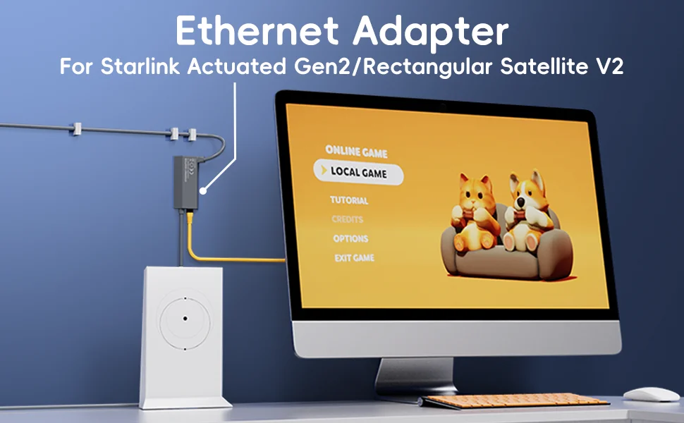 For Starlink V2 Ethernet Adapter Router RJ45 Female Network Satellite ...