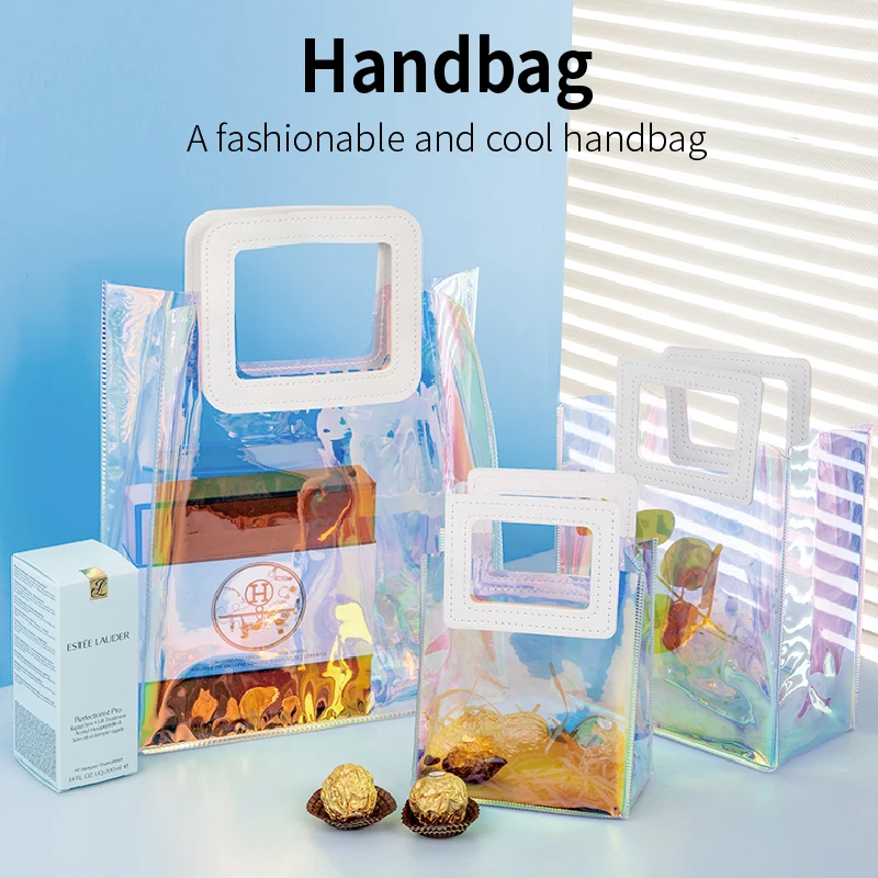 Custom Made Creative Logo Large Little Glitter Reusable Transparent Pvc ...