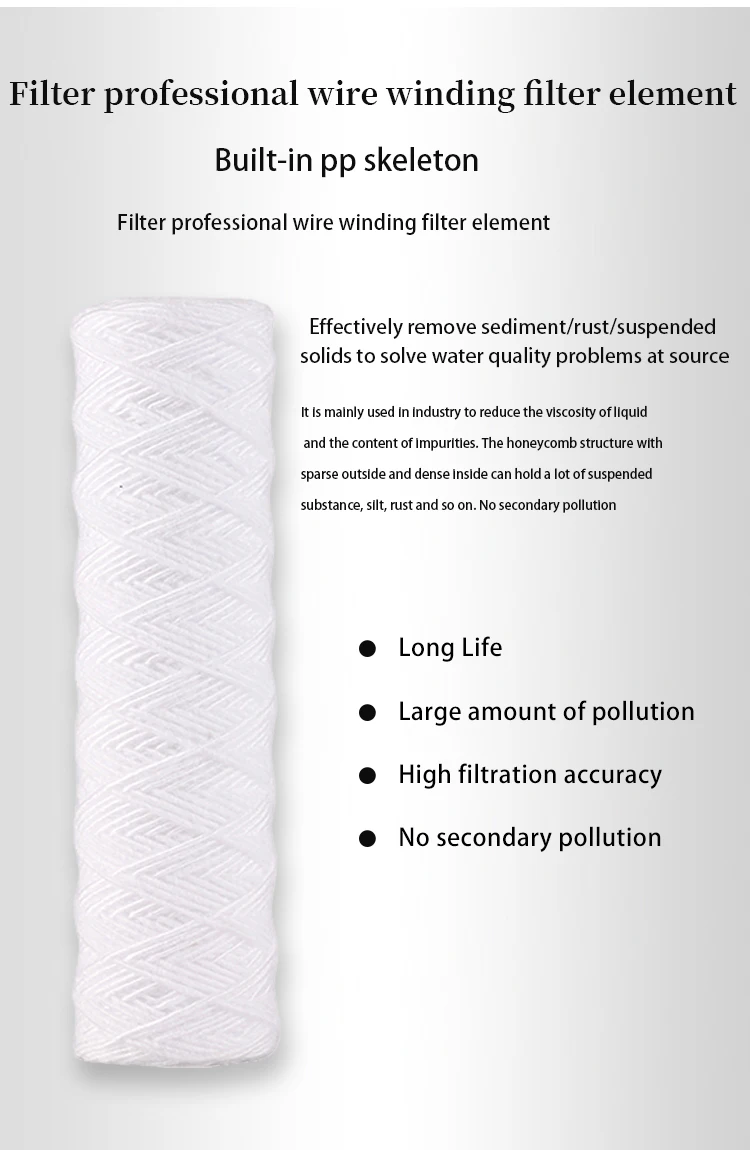 Standard 20 Micron Sediment Water Filter Cartridge String Wound with 25 ...