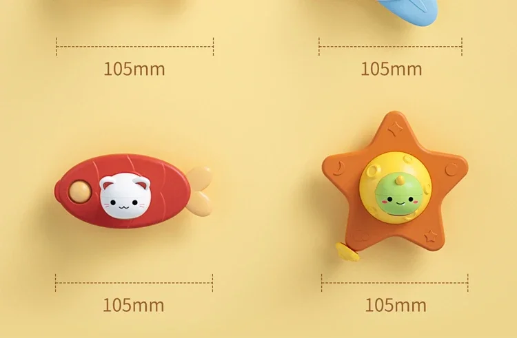 3pcs Toddlers Sensory Animal Fidget Spin Turntable Sucker Bath Toy ...