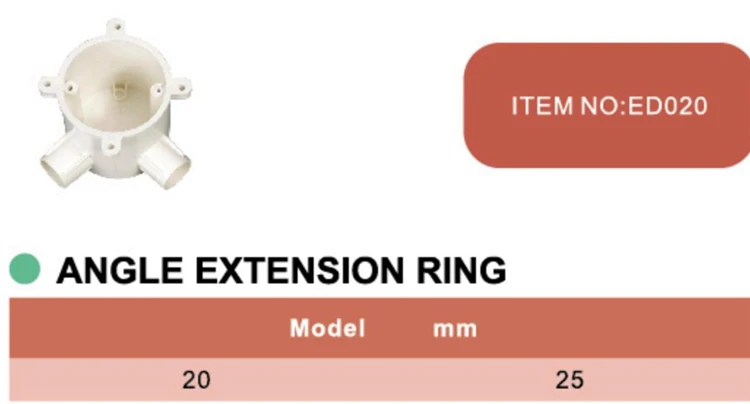 Era Brand Pvc/cpvc Din Standard Electrical Pipes & Fittings Angle Extension Ring - Buy Angle ...
